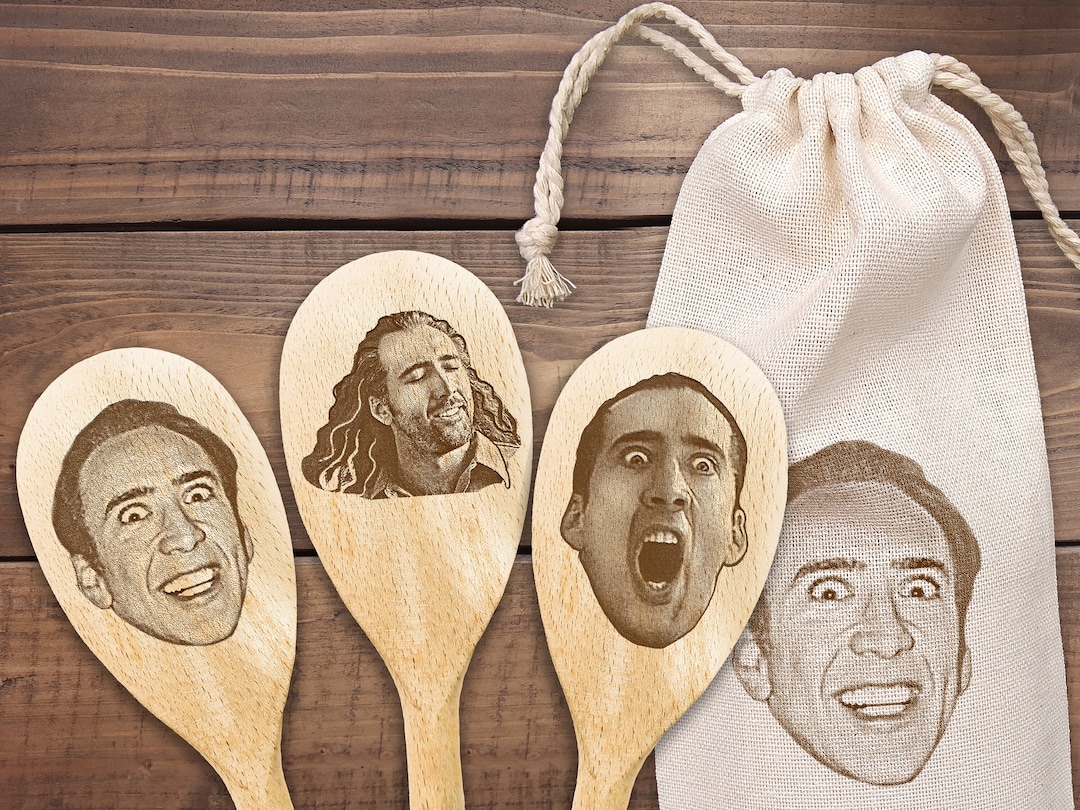 Nicolas Cage Face on Wooden Spoons Nic Cage on Things Nicolas Cage ...