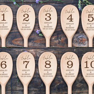 Table Numbers Wedding Table Numbers Engraved Spoons Rustic Table ...