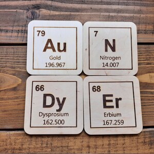 Periodic Table Coasters Set of 4 Chemical Engineer Science Teacher ...