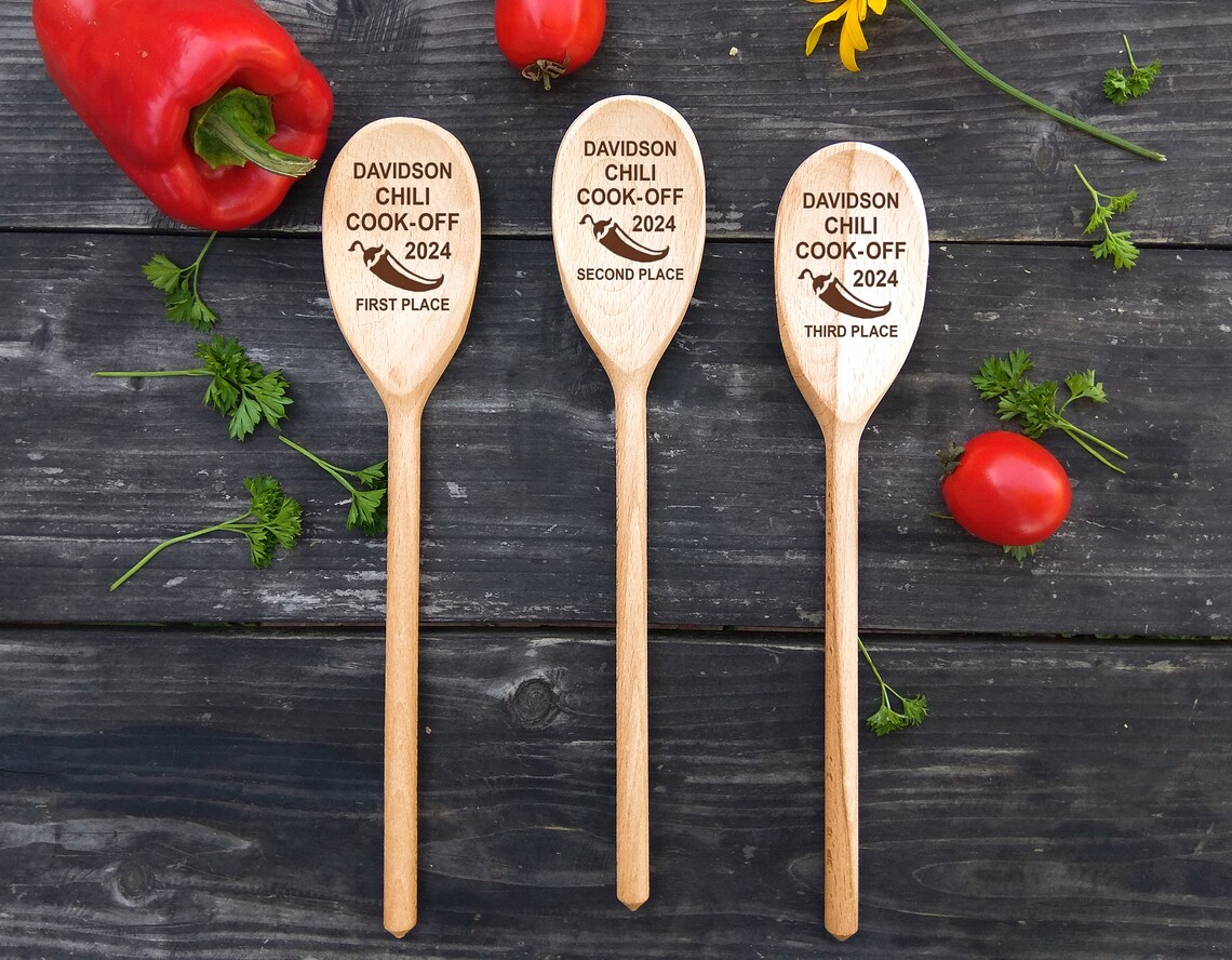 Chili Cook off Personalized Wooden Spoon Prize Hostess Gift First Place ...