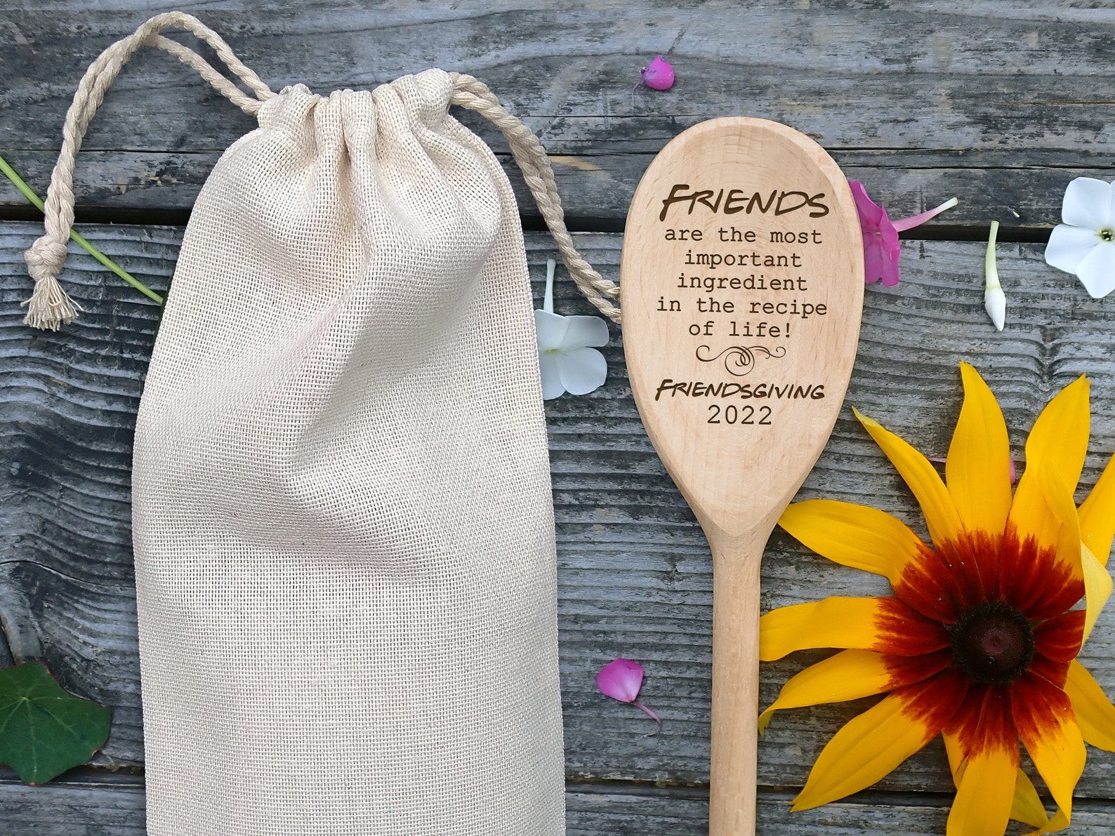 Friendsgiving Favor Wood Spoon Friends Are the Most Important - Etsy