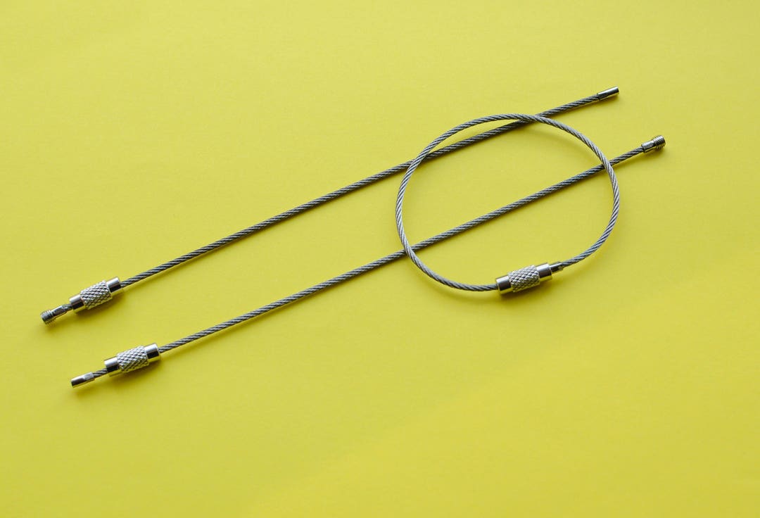 Stainless Steel Cable Wire Key Chain Key Ring Luggage Tag Twist Screw ...