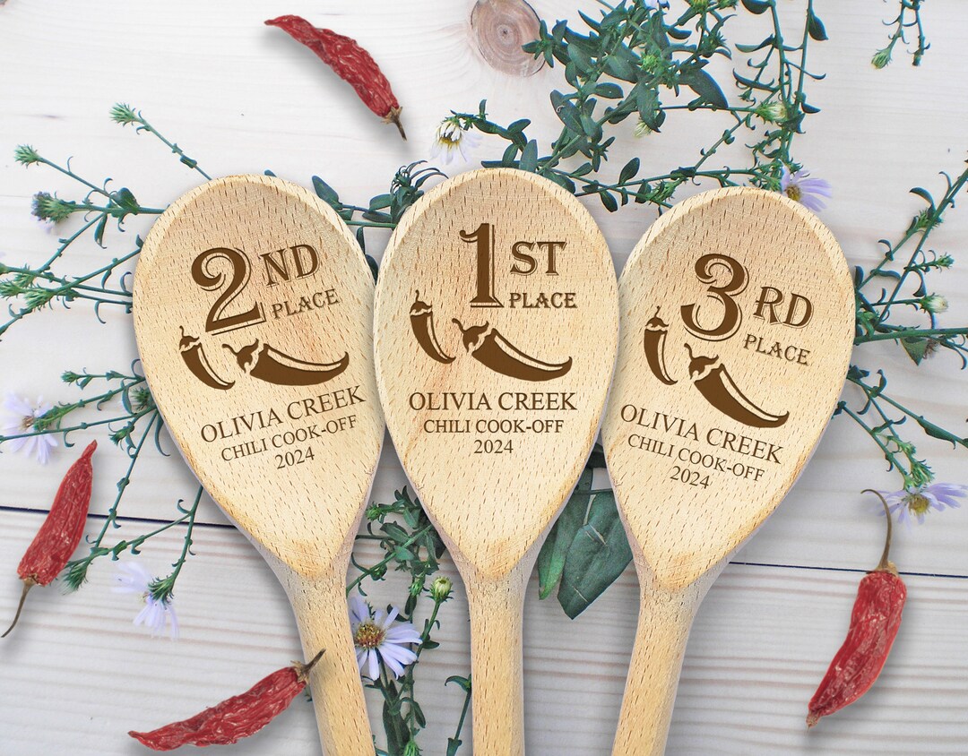 Chili Cook off Wooden Spoons Set of 3 Chili Cook-off Awards Champion ...