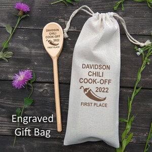Chili Cook off Personalized Wooden Spoon Prize Hostess Gift First Place ...