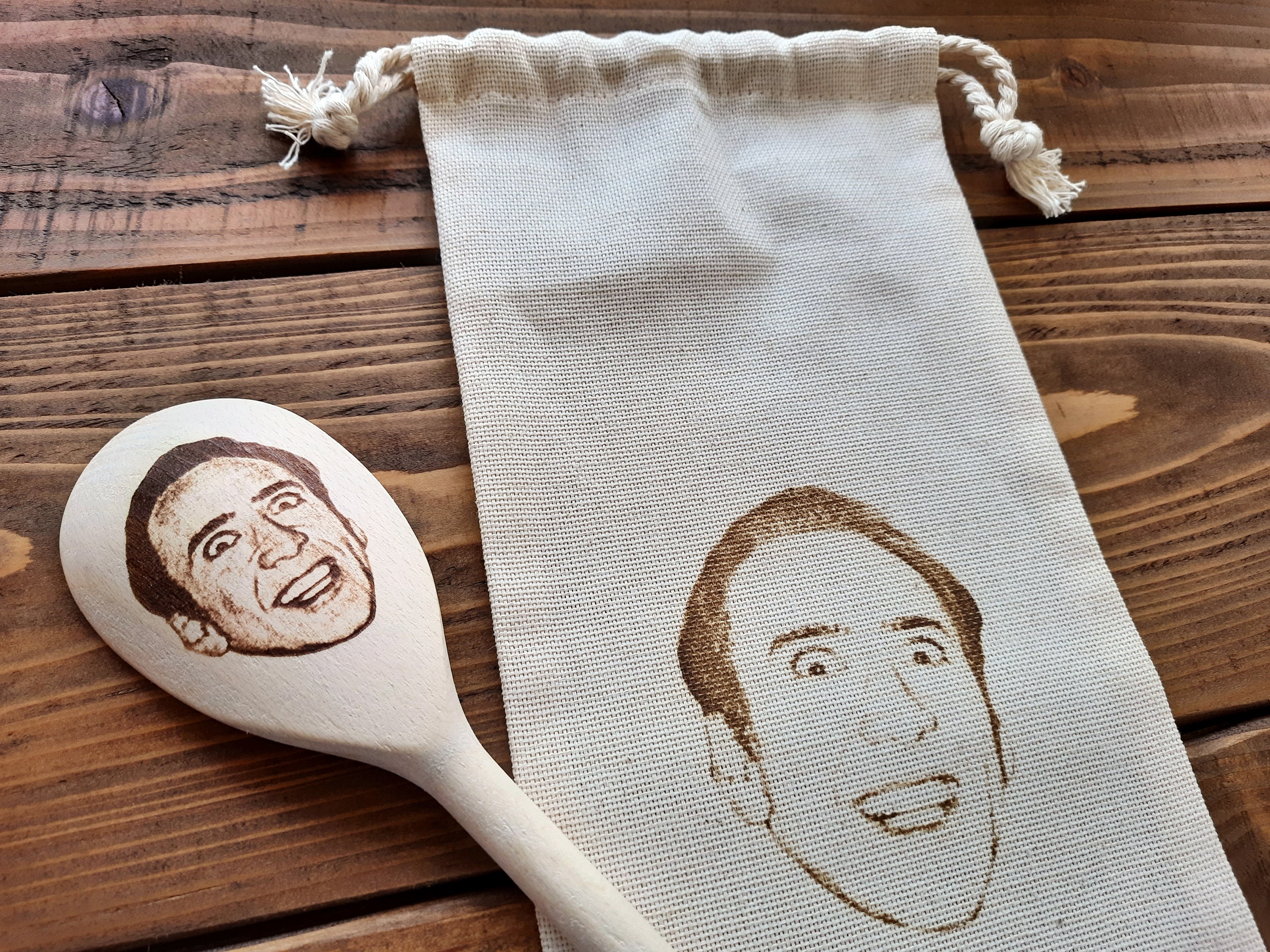 Nicolas Cage Face on Wooden Spoon Nic Cage on Things Nicolas | Etsy