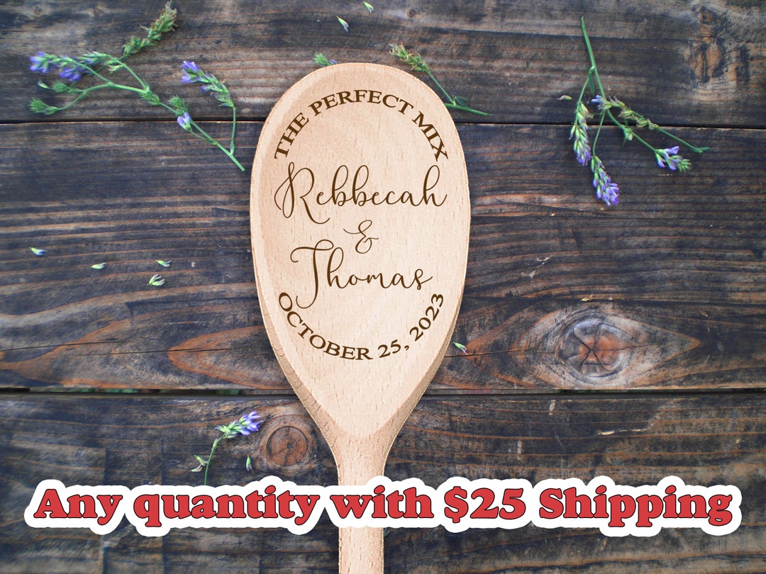 Wood Mixing Spoon the Perfect Mix Personalized Name Wedding Gift Custom ...