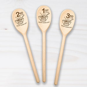 Chili Cook off Prizes Wooden Spoons Set of 3 Soup Cook off Champion ...