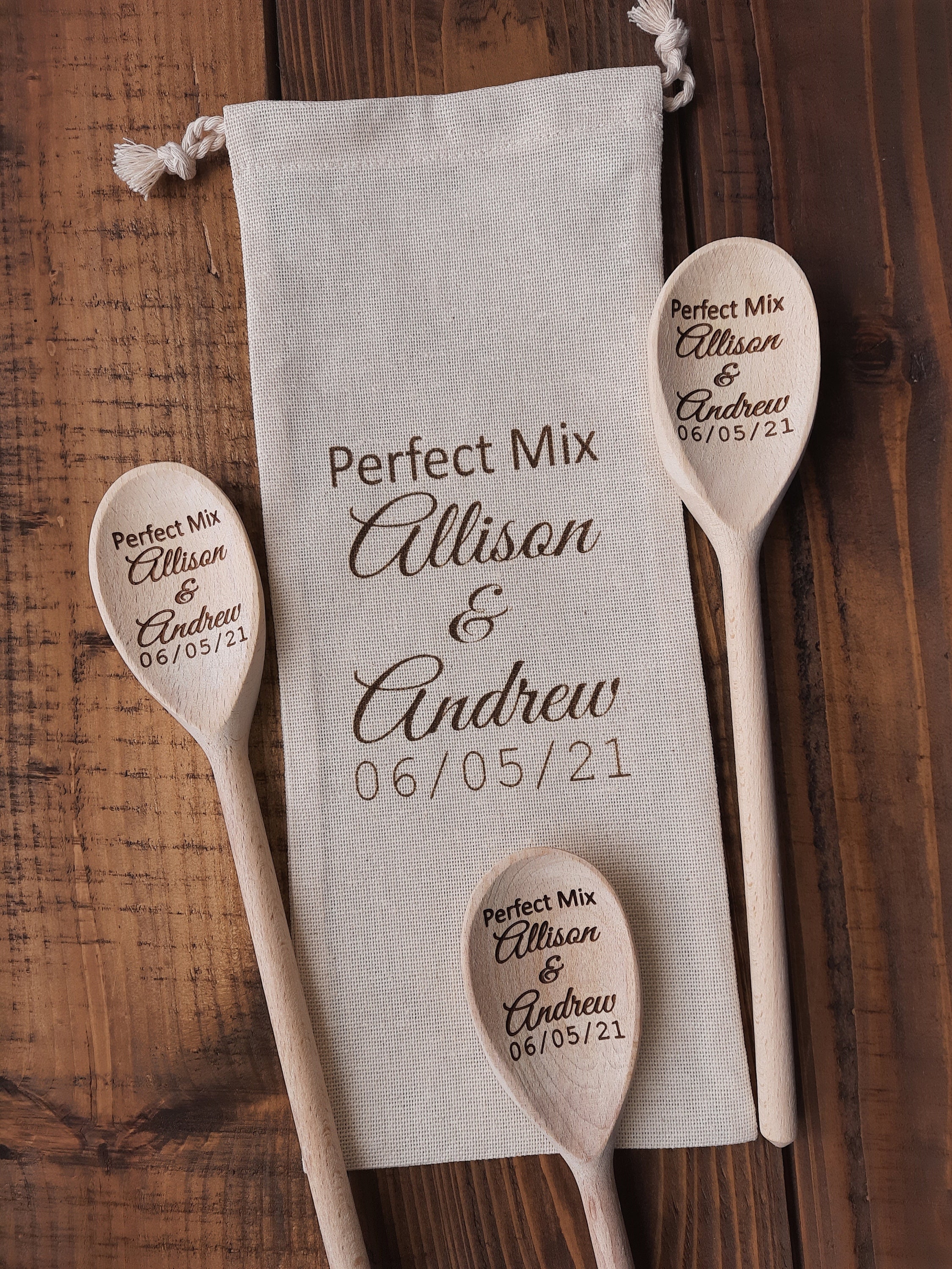 The Perfect Mix Wooden Spoons Personalized Bulk Spoons Bridal Shower ...