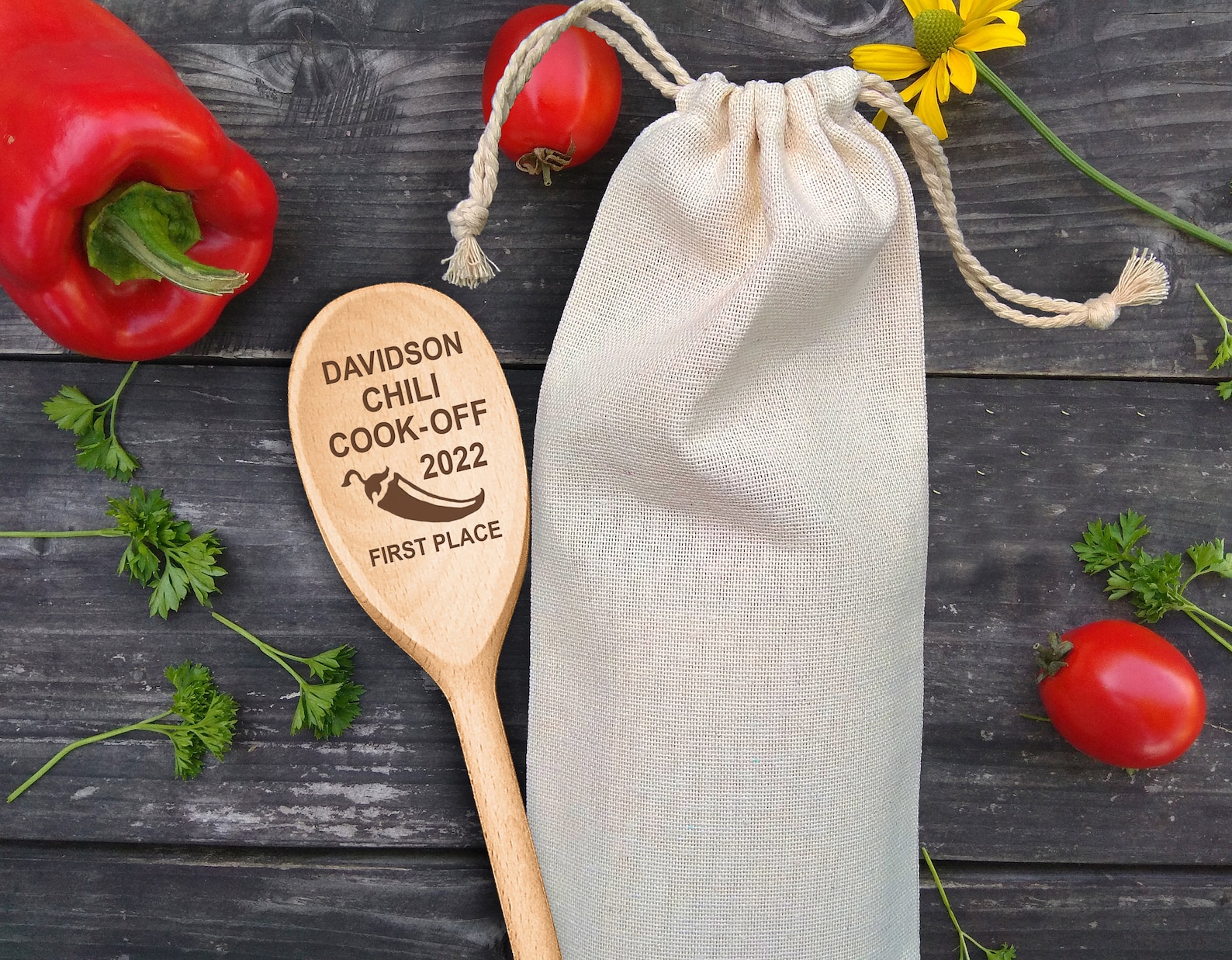 Chili Cook off Personalized Wooden Spoon Prize Hostess Gift First Place ...