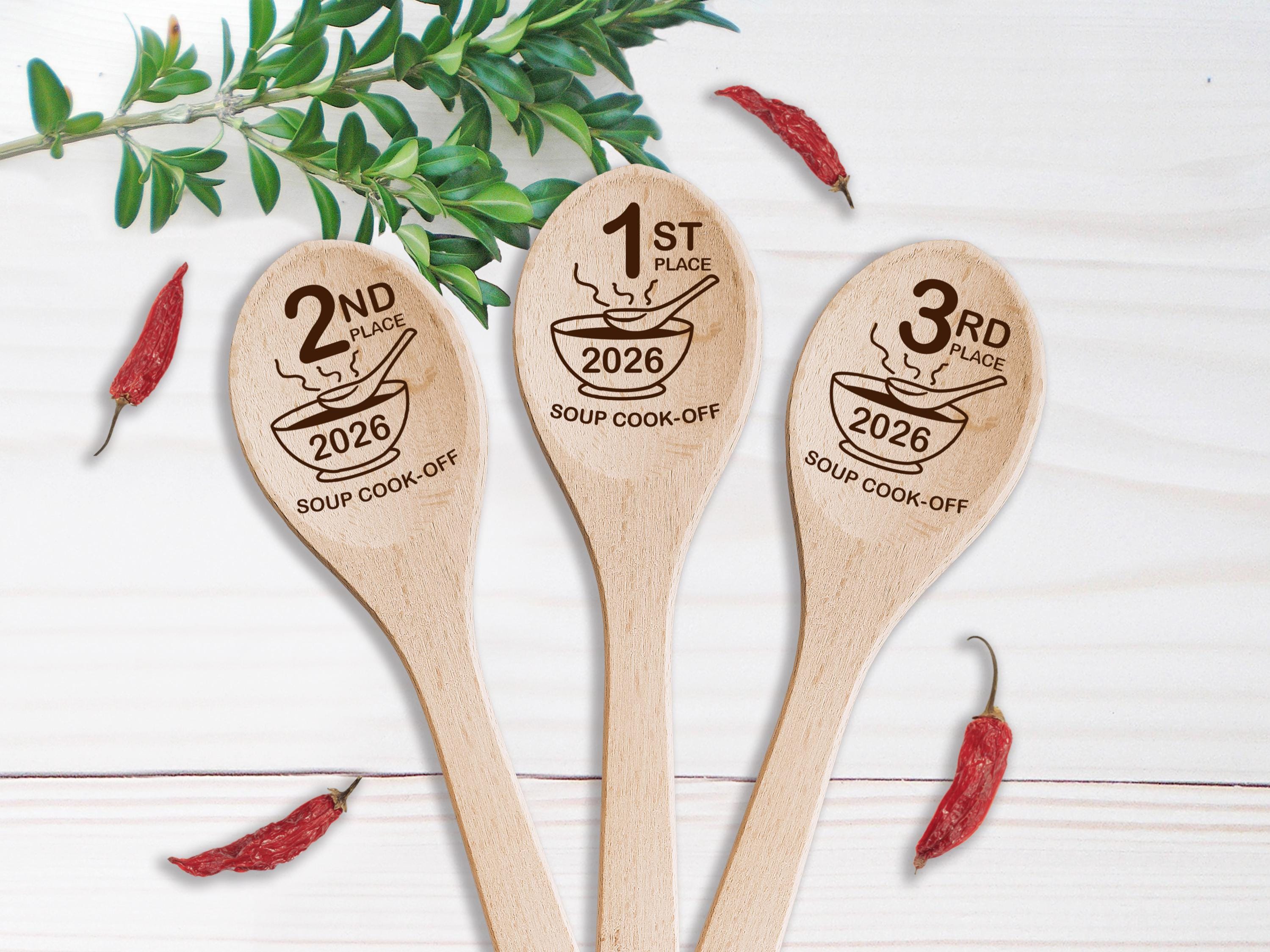 Chili Cook off Prizes Wooden Spoons Set of 3 Soup Cook off Champion ...