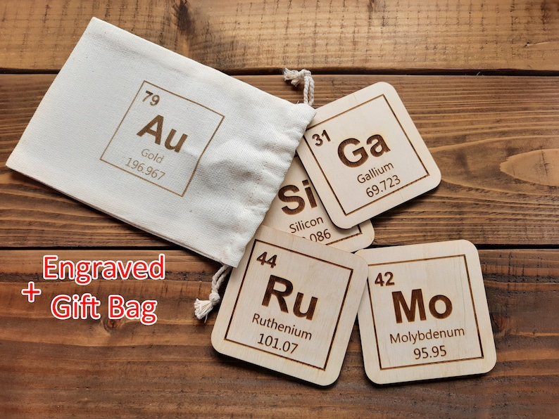 Periodic Table Coasters Set of 4 Chemical Engineer Science - Etsy