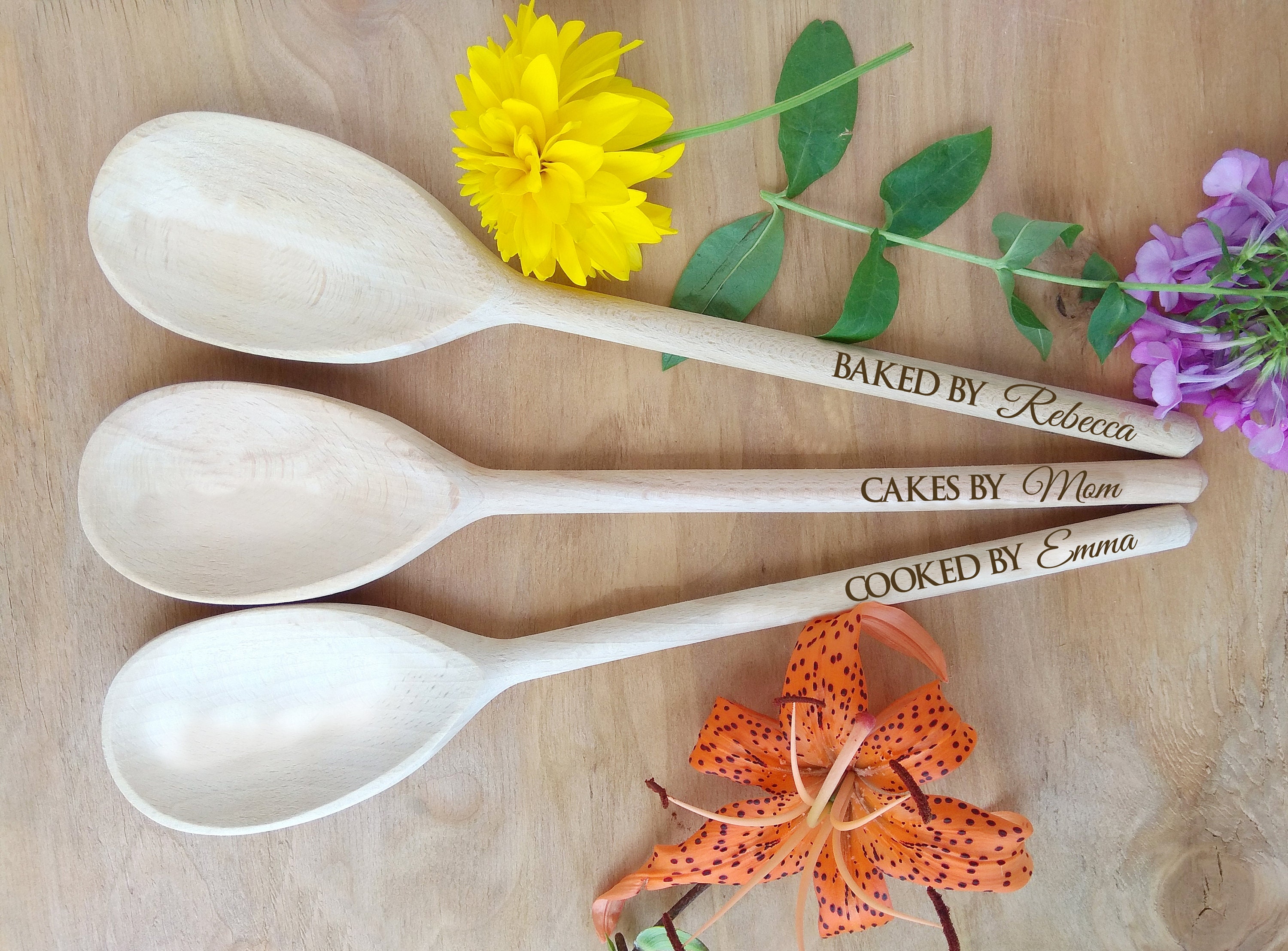 The Perfect Mix Spoon Bulk Order Wooden Spoons Custom Laser - Etsy