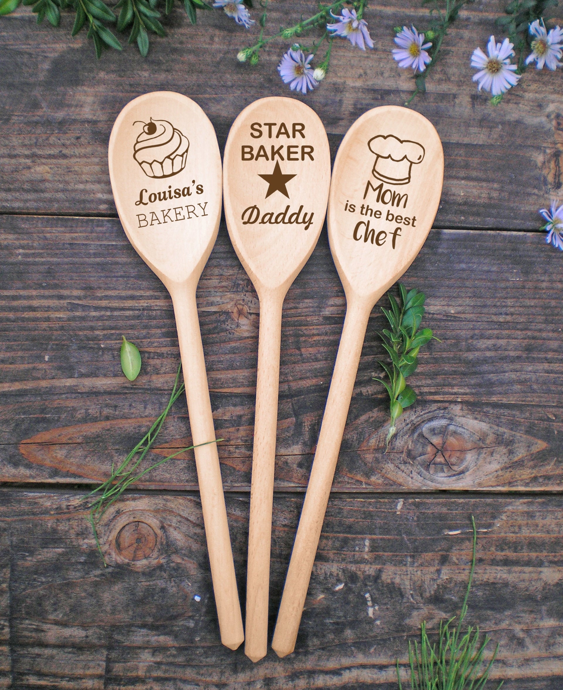 Personalised Cooking Spoon Wooden Baking Gift Custom Engraved - Etsy UK