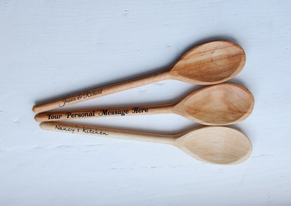 Custom Engraved Spoons Personalized Wooden Spoon Anniversary | Etsy
