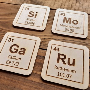 Periodic Table Coasters Set of 4 Chemical Engineer Science Teacher ...