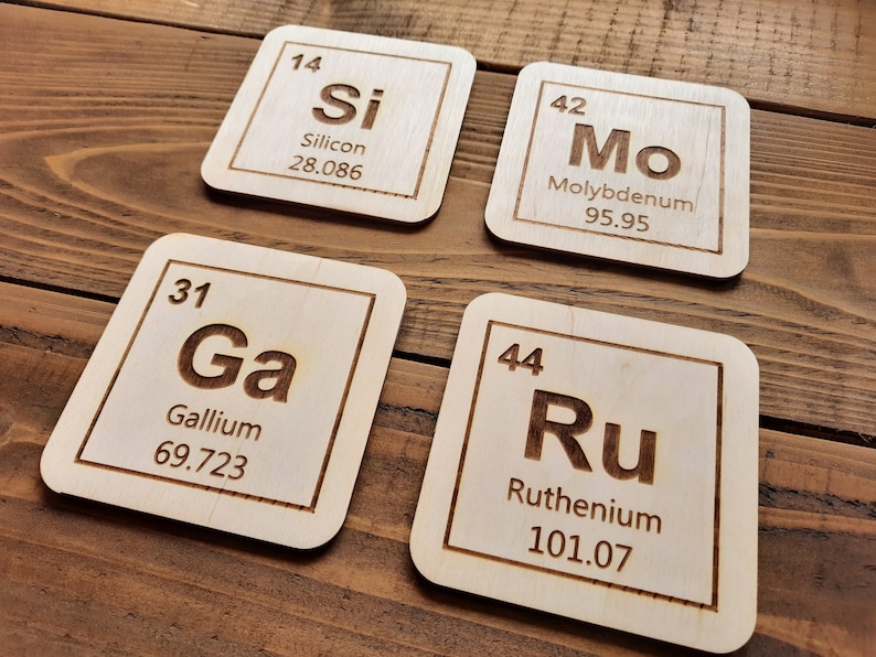 Periodic Table Coasters Set of 4 Chemical Engineer Science - Etsy
