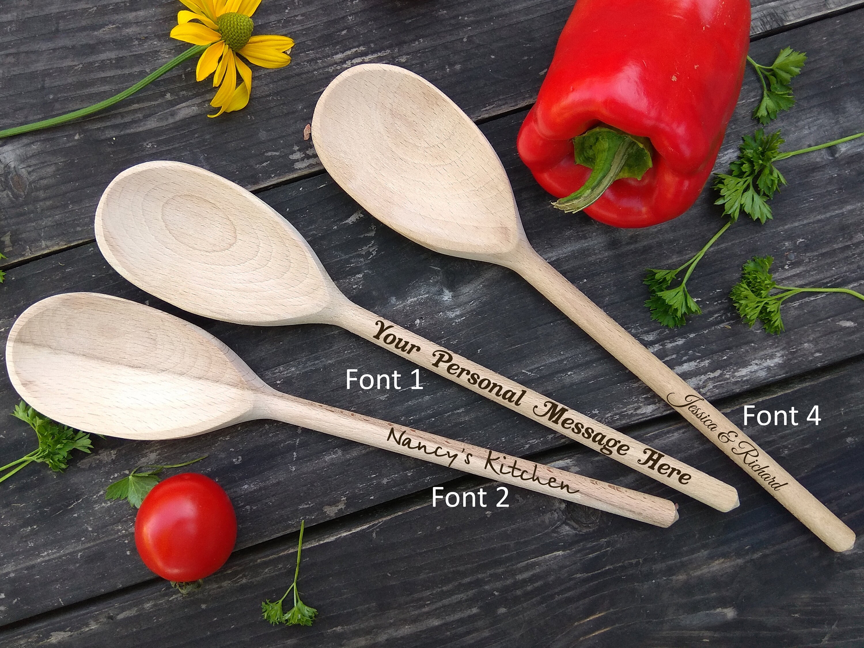 Custom Engraved Spoons Personalized Wooden Spoon Anniversary | Etsy