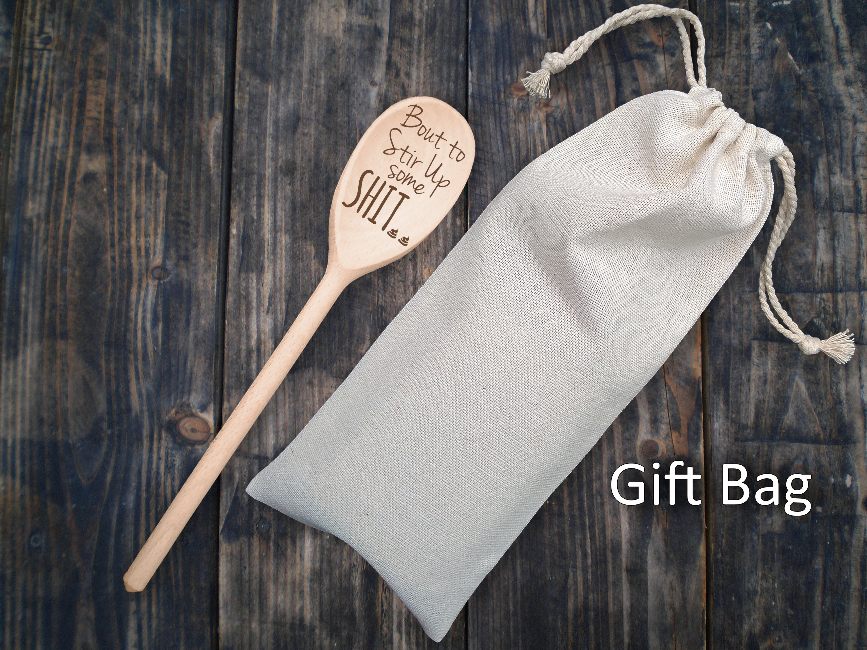 Funny Wooden Spoon Bout to Stir up Some Shit Laser Engraved - Etsy