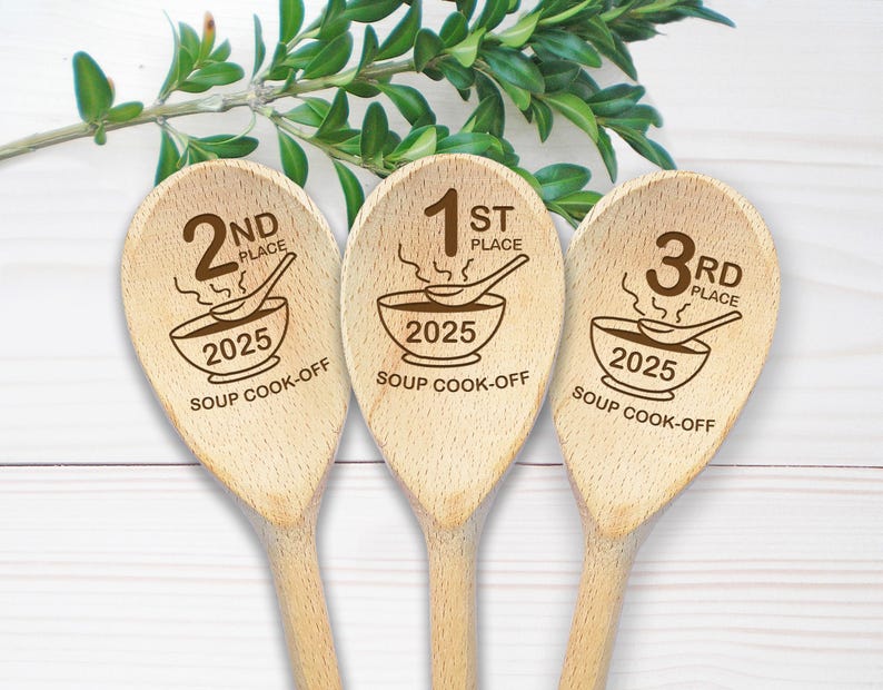 Chili Cook off Prizes Wooden Spoons Set of 3 Soup Cook off Champion ...