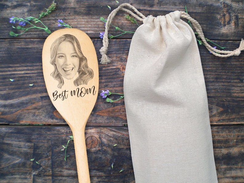 Custom Portrait Engraved Wood Spoon Personalized Photo on - Etsy
