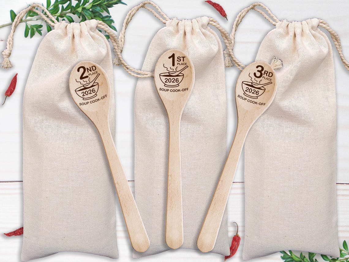 Chili Cook off Prizes Wooden Spoons Set of 3 Soup Cook off Champion ...