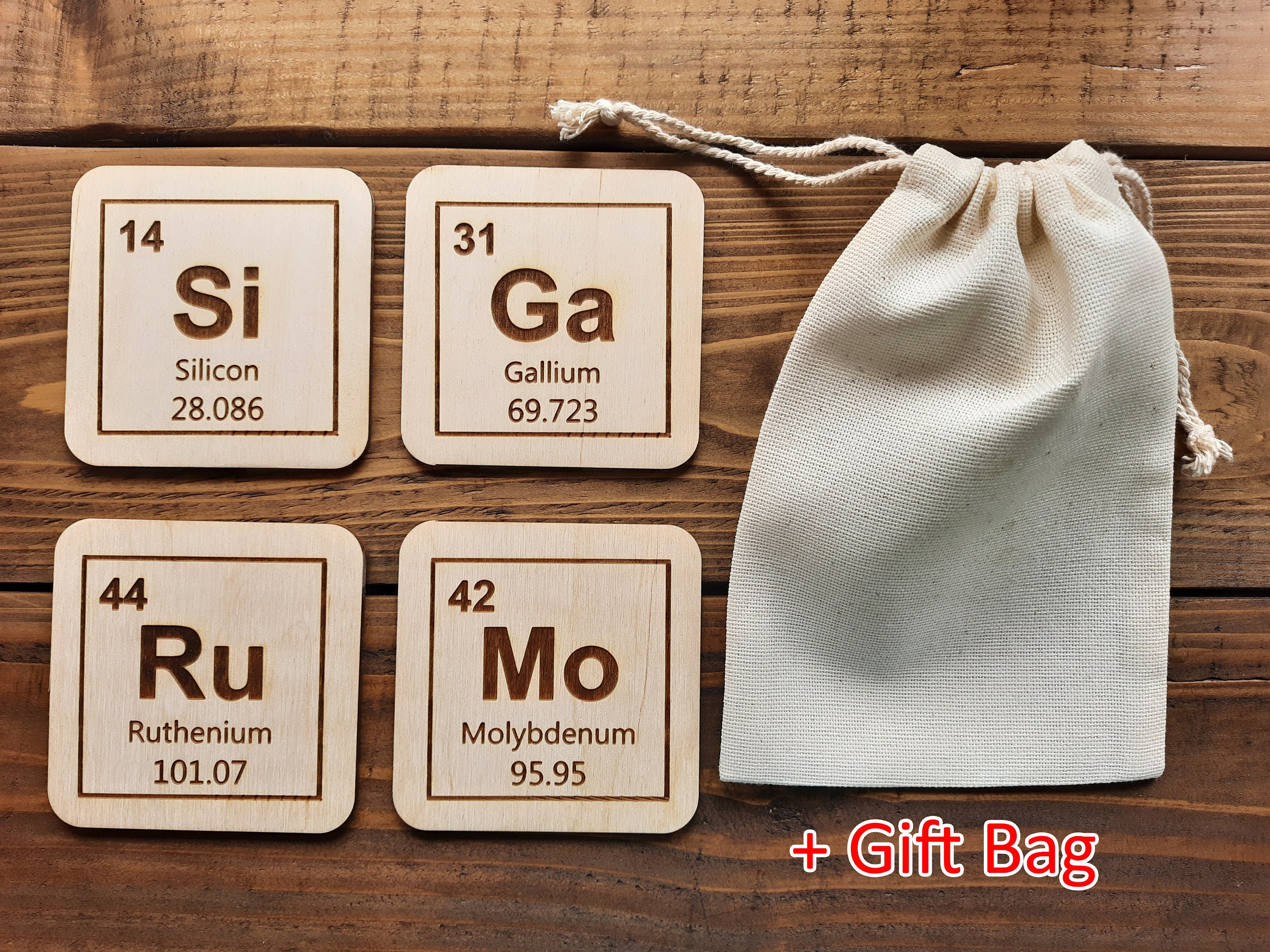 Periodic Table Coasters Set of 4 Chemical Engineer Science - Etsy UK