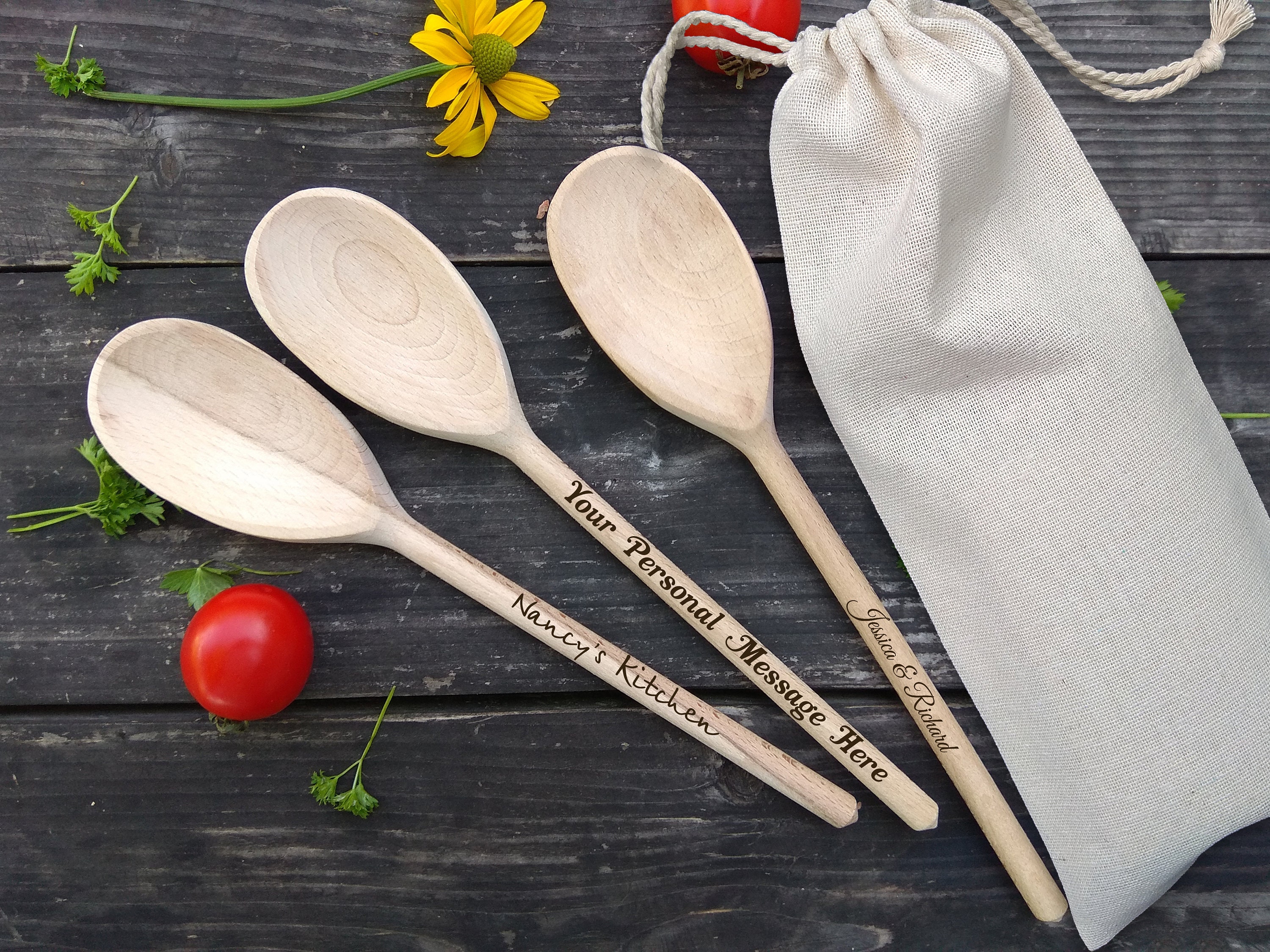 Custom Engraved Spoons Personalized Wooden Spoon Anniversary | Etsy
