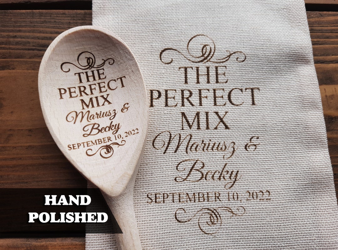The Perfect Mix Spoon Mr & Mrs Wedding Spoon Custom Engraved Names ...