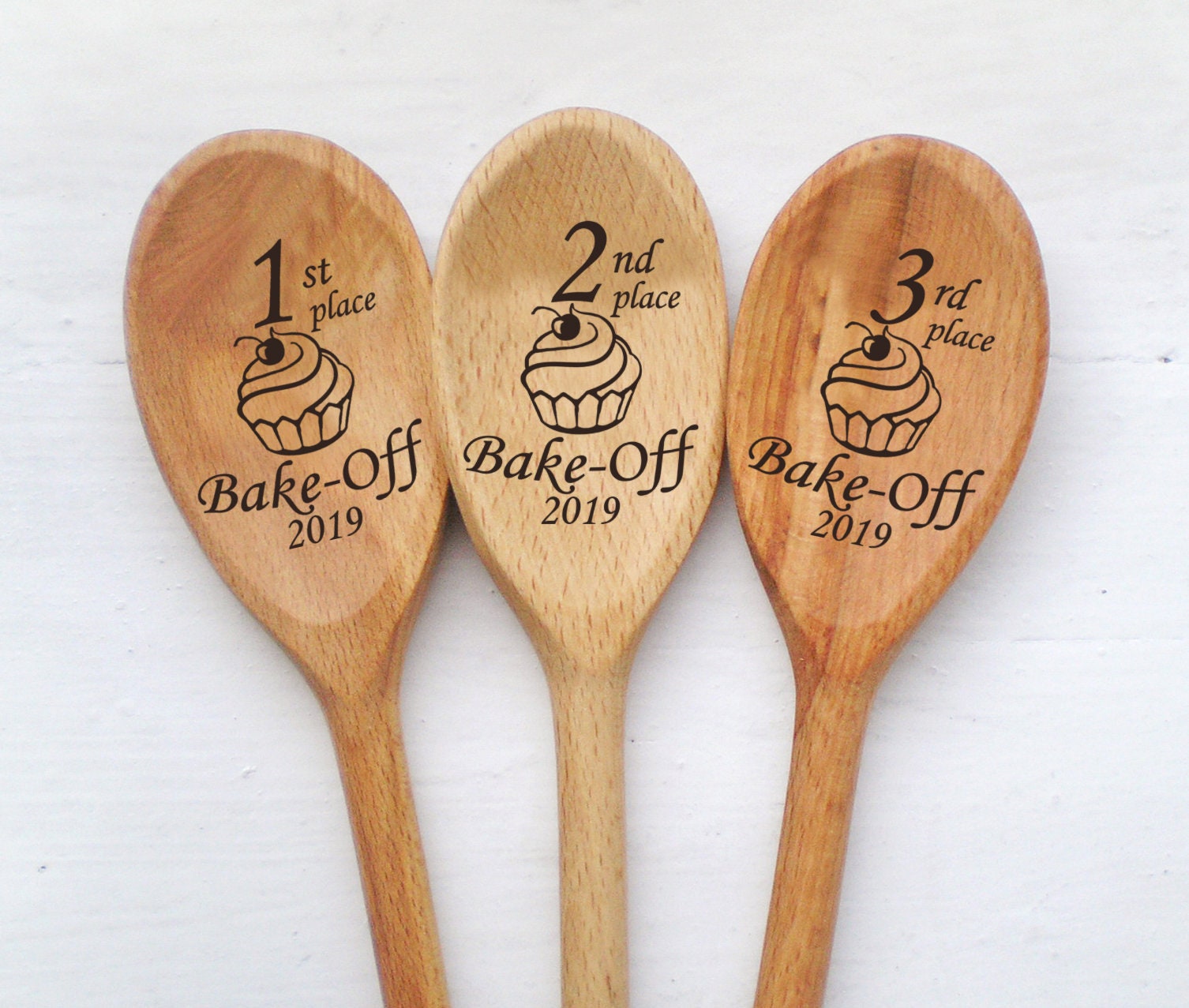Bake Off Prize 3 Wooden Spoons for 1st 2nd 3rd Places Baking | Etsy