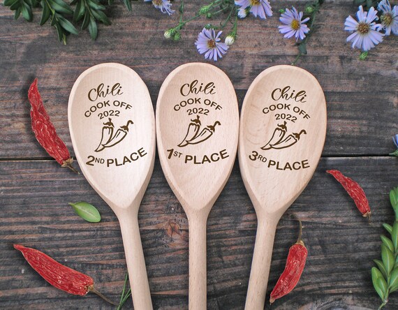 Chili Cook off Wooden Spoons Set of 3 Chili Cook-off Awards - Etsy