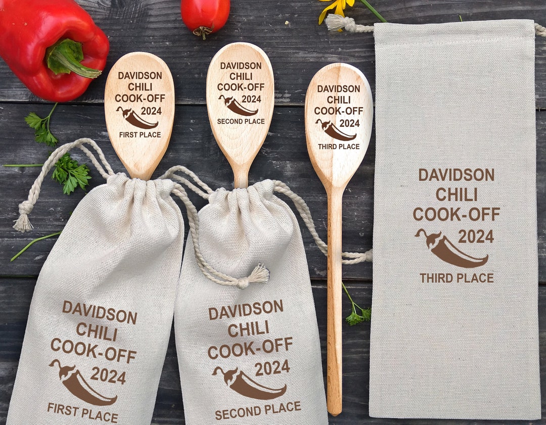 Chili Cook off Personalized Wooden Spoon Prize Hostess Gift First Place ...