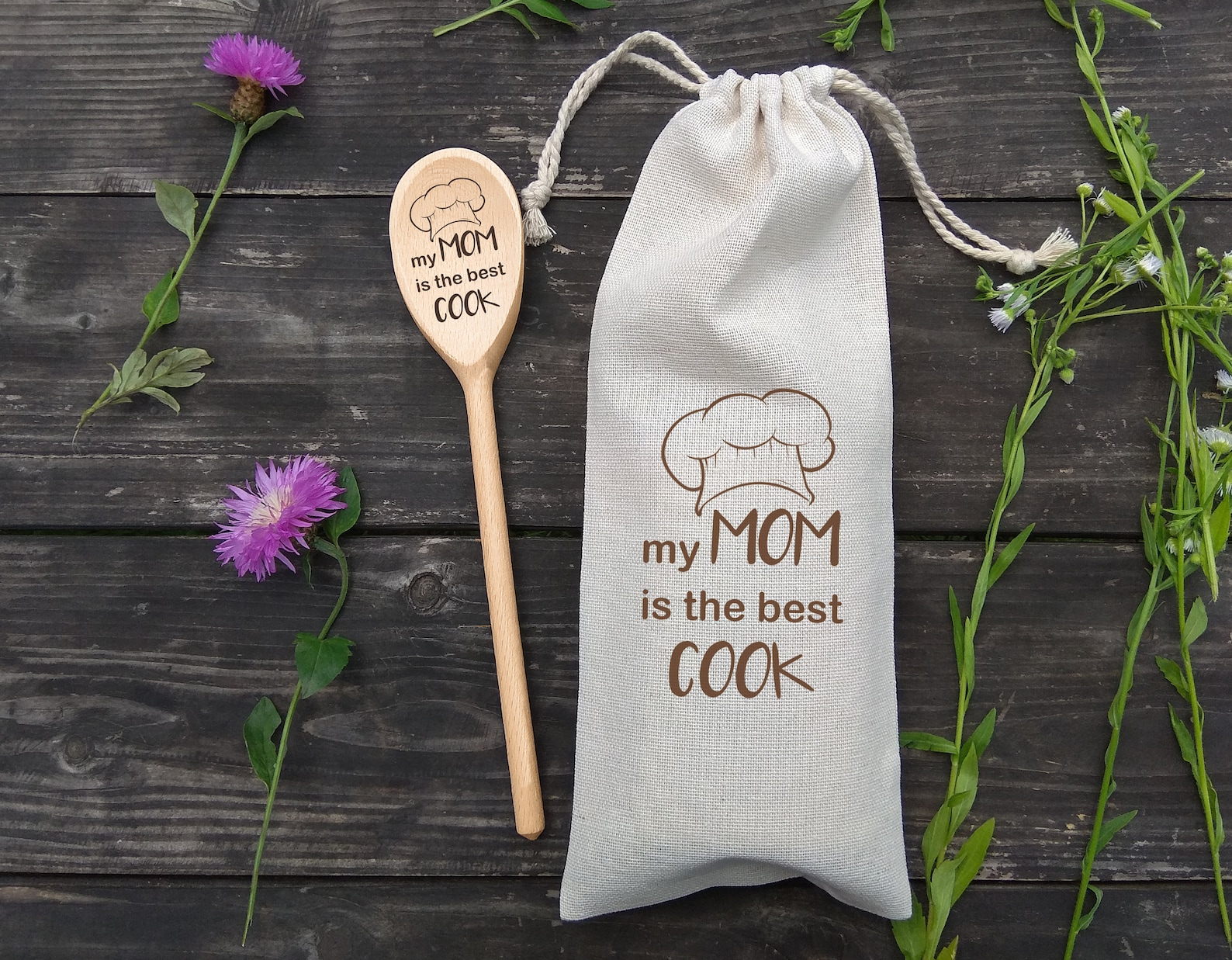 Funny Wooden Spoons My MOM is the Best Cook Laser Engraved Wood Spoons ...