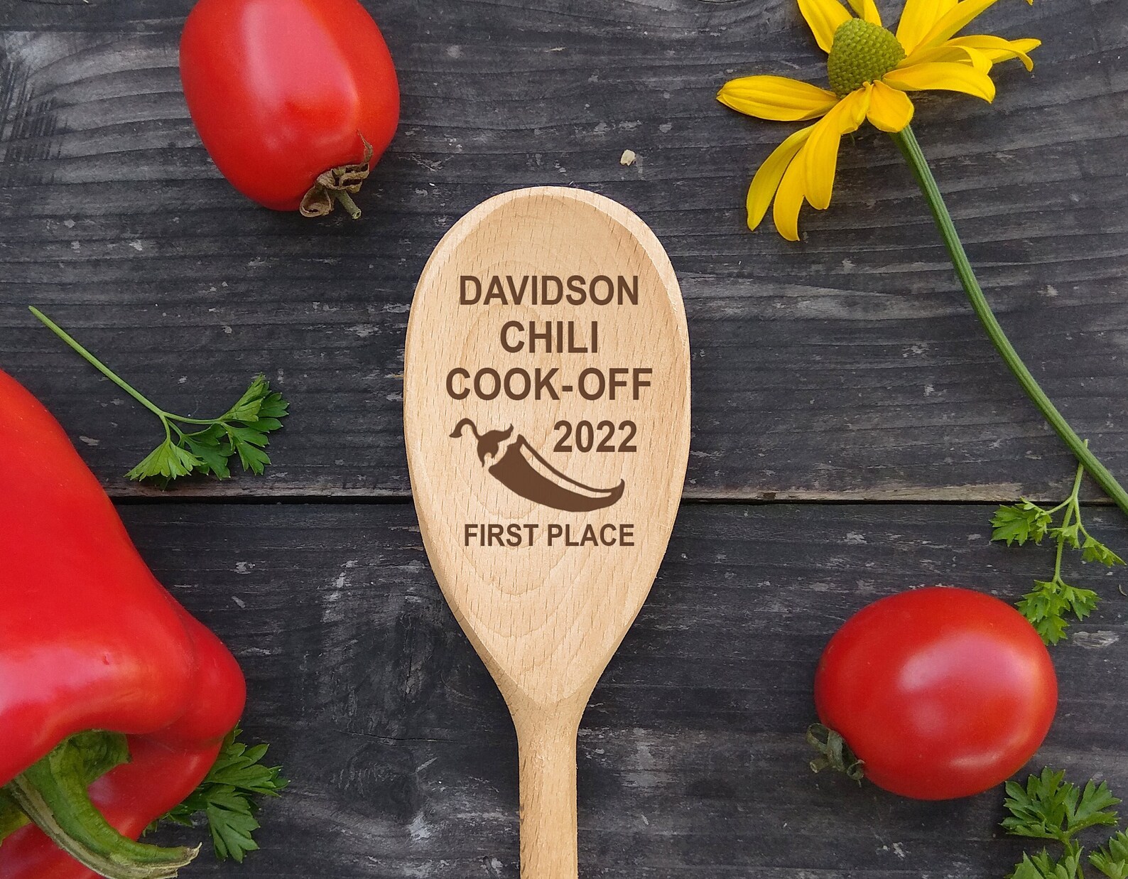 Chili Cook off Personalized Wooden Spoon Prize Hostess Gift First Place ...