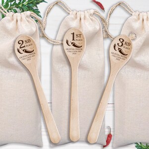 Chili Cook off Wooden Spoons Set of 3 Chili Cook-off Awards Champion ...