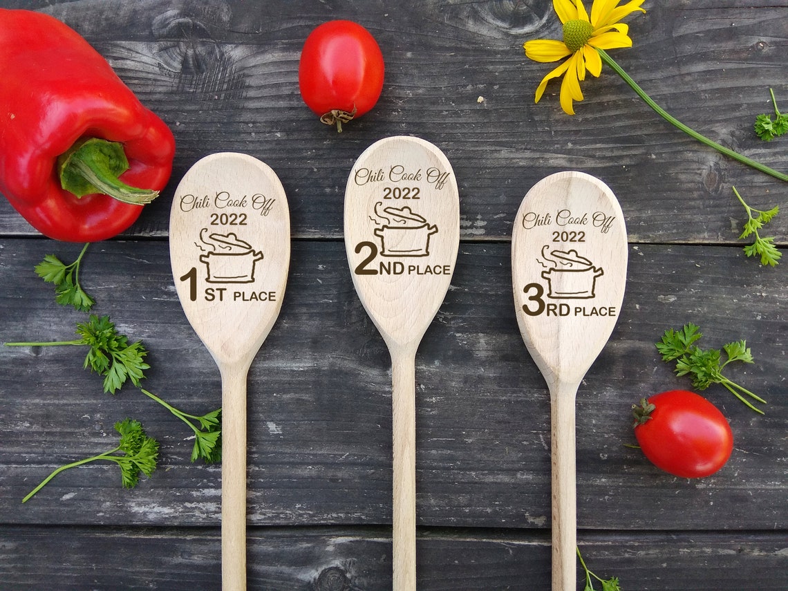 Chili Cook off Prize Wooden Spoons Chili Cook off Awards Cook | Etsy