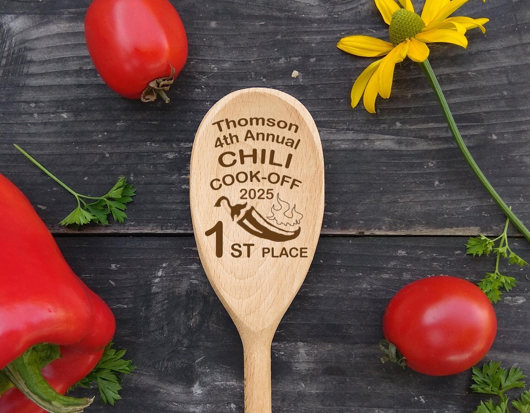 Chili Cook off Wooden Spoon Personalized Gift Wood Spoon Custom Cook ...