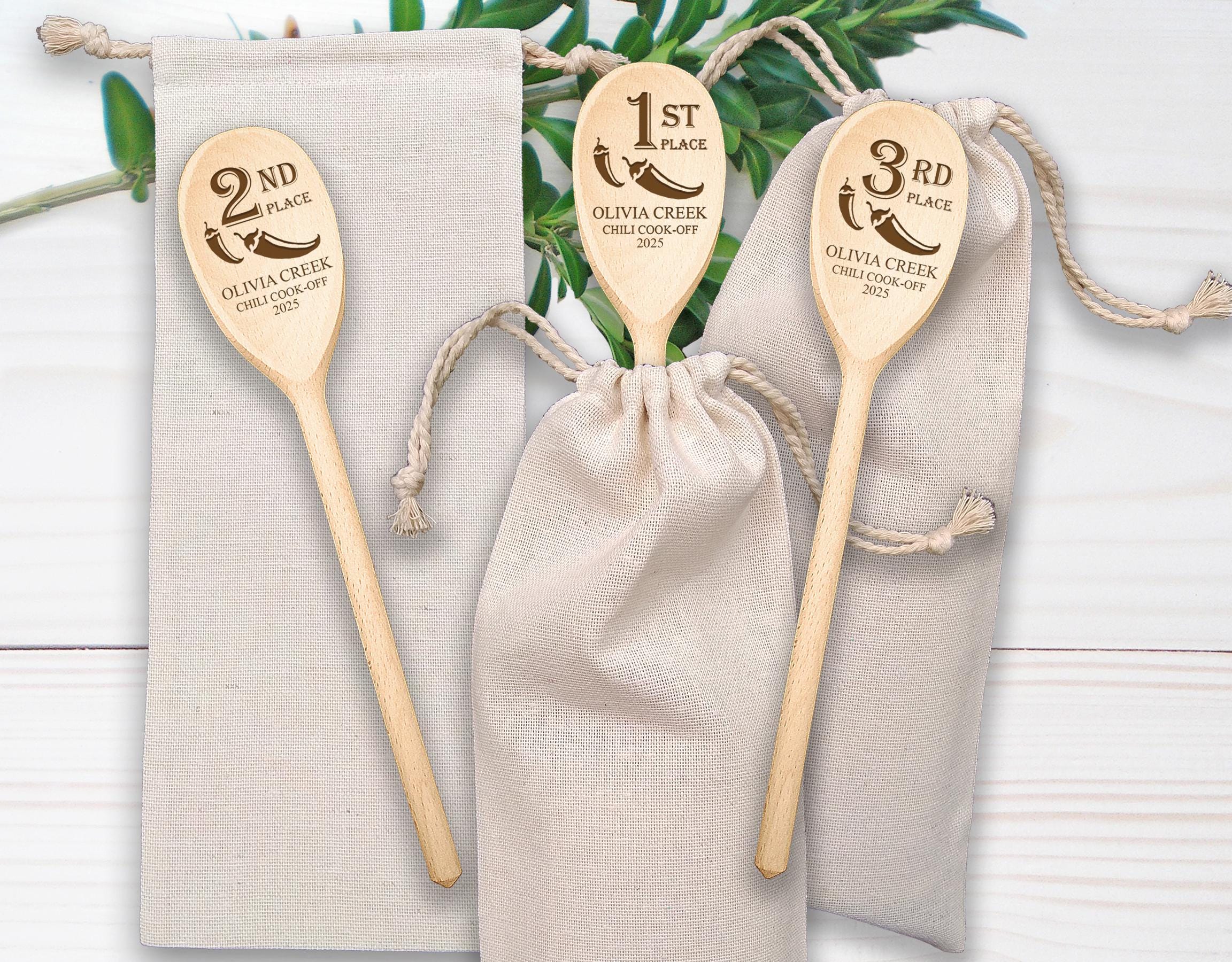 Chili Cook off Wooden Spoons Set of 3 Chili Cook-off Awards Champion ...