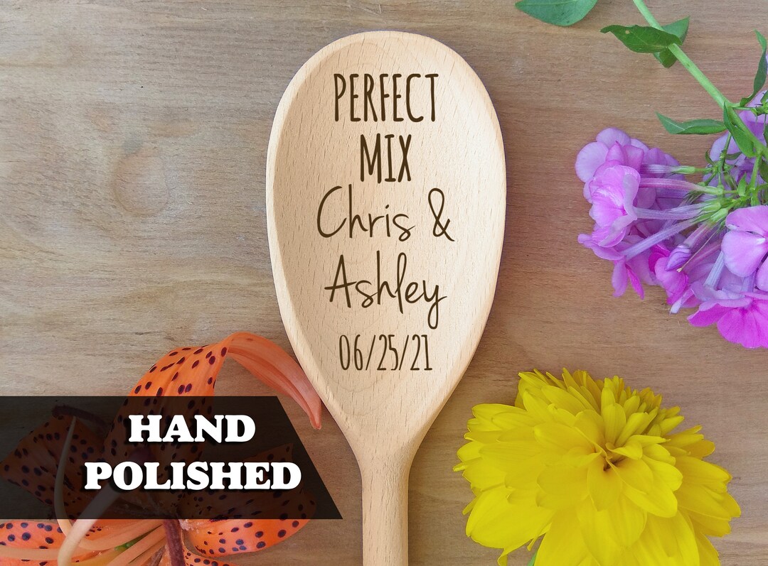 The Perfect Mix Bulk Wooden Spoons Personalized Bridal Shower Favor ...
