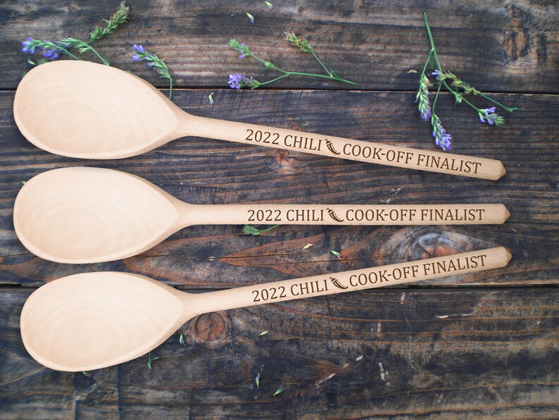 Chili Cook off Personalized Wooden Spoon Chili Cookoff Finalist Prize ...