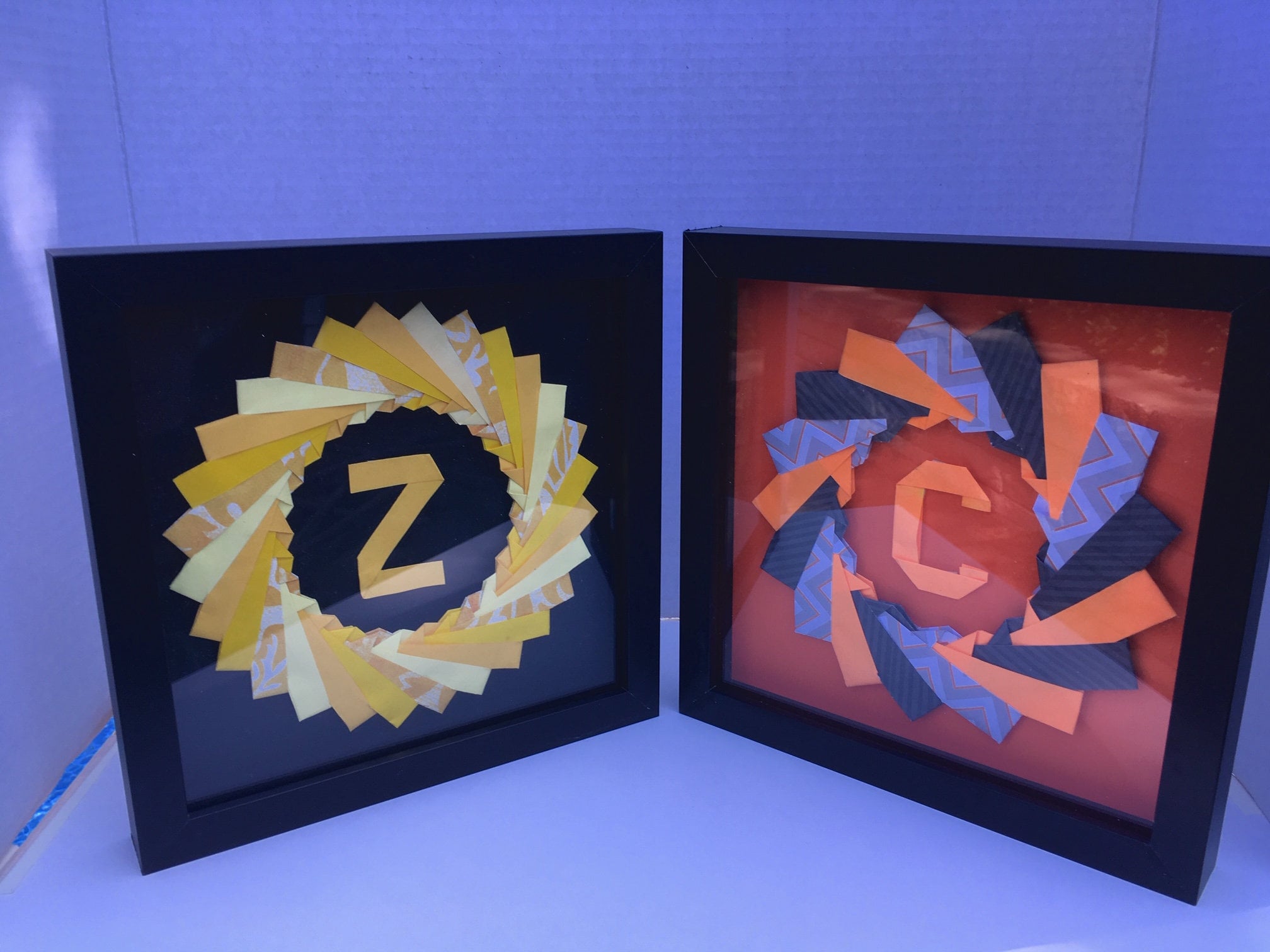 Origami Initial Shadow Box Frames Custom Made Just for You. - Etsy