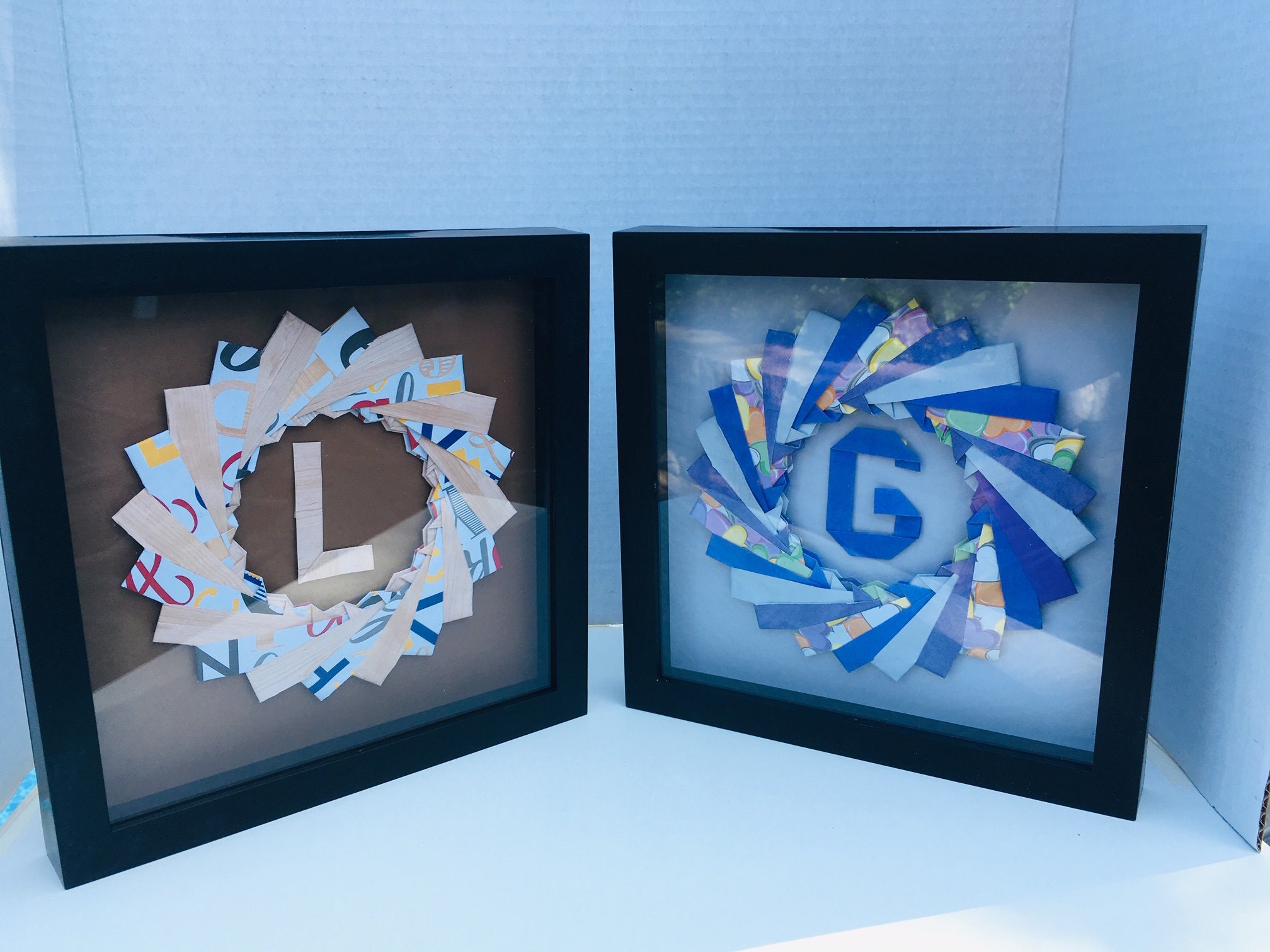 Origami Initial Shadow Box Frames Custom Made Just for You. - Etsy