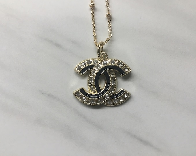 Chanel Double C Chrystal’s and Black Enamel, Vintage Chanel Zipper Pull ...