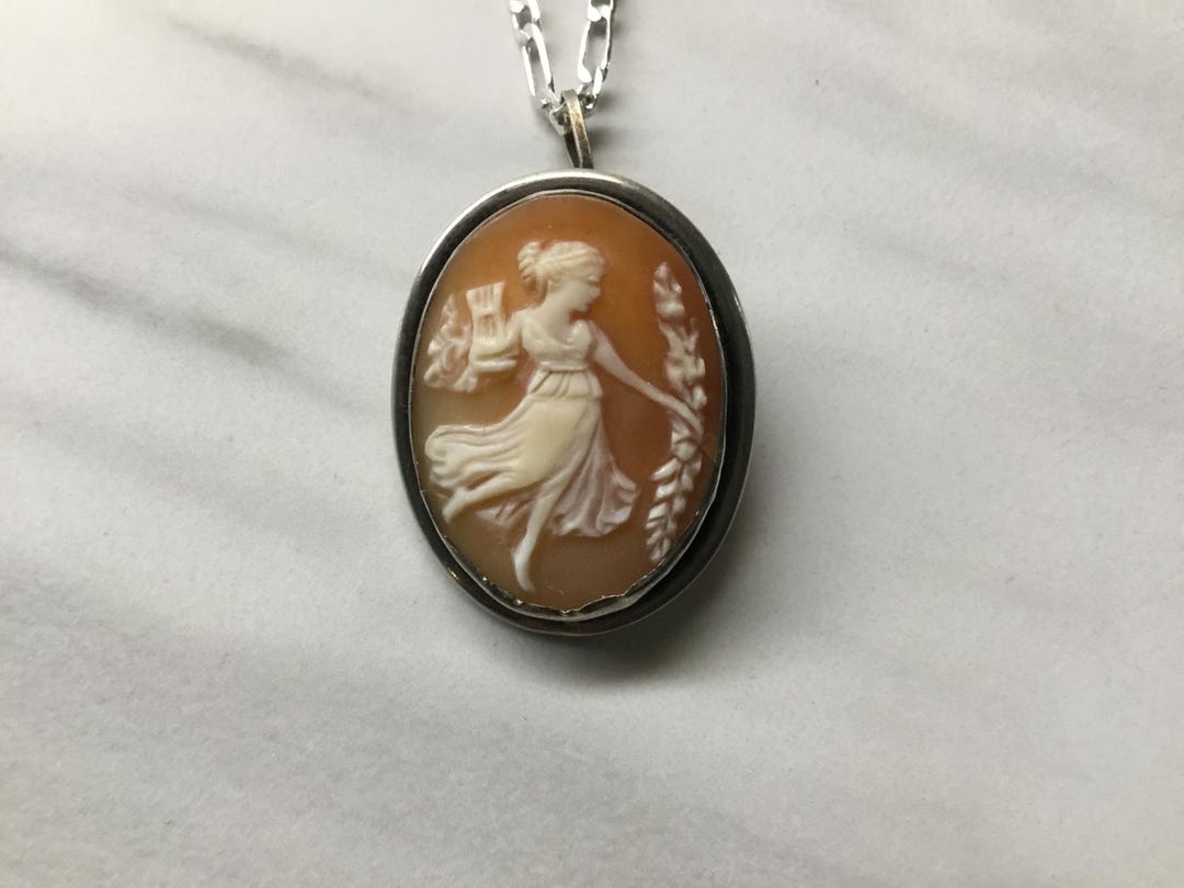 Greek Goddess Playing the Lyre, Shell Cameo - Etsy