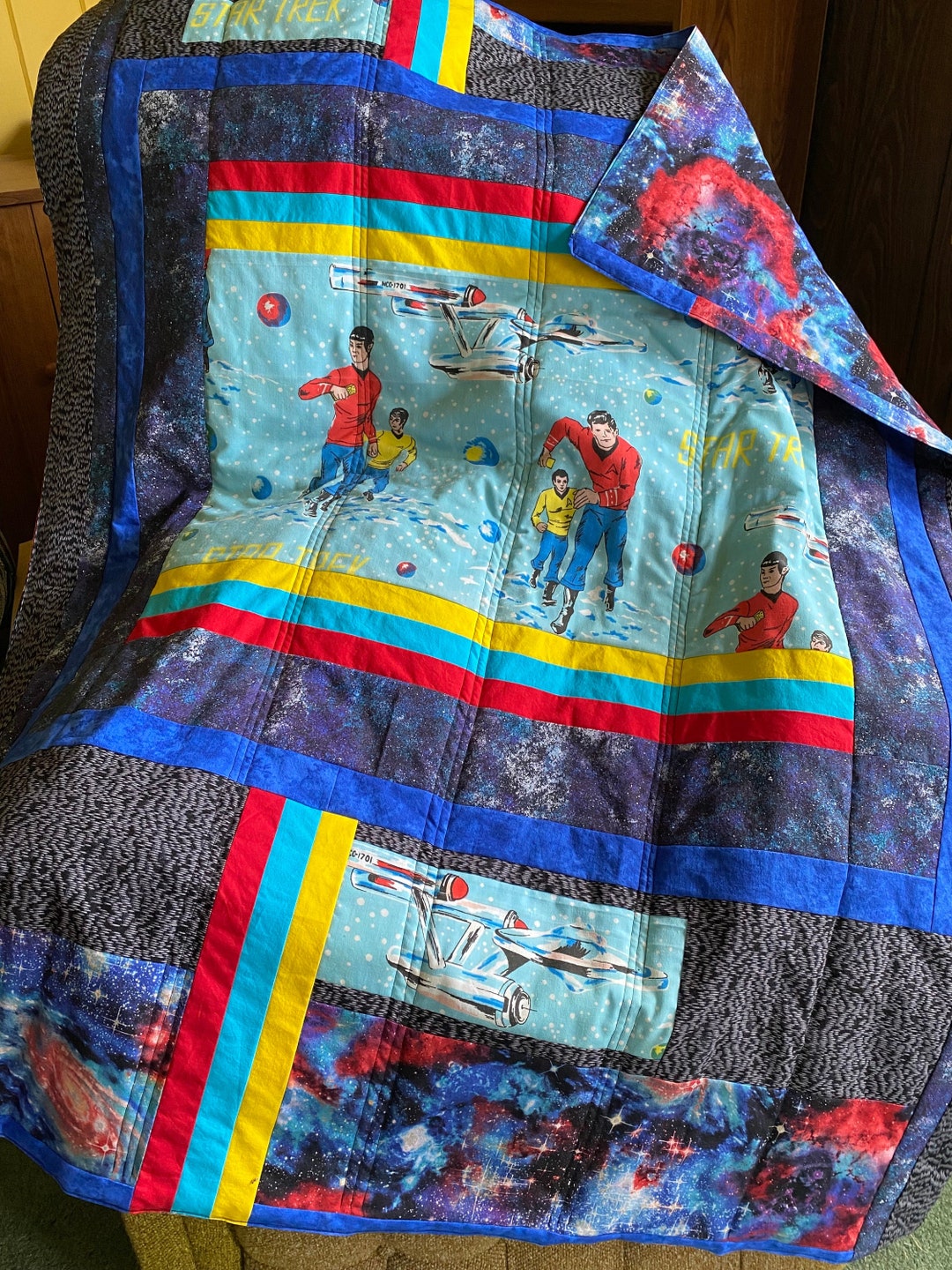 Star Trek Original Series Throw Quilt Vintage Fabric - Etsy