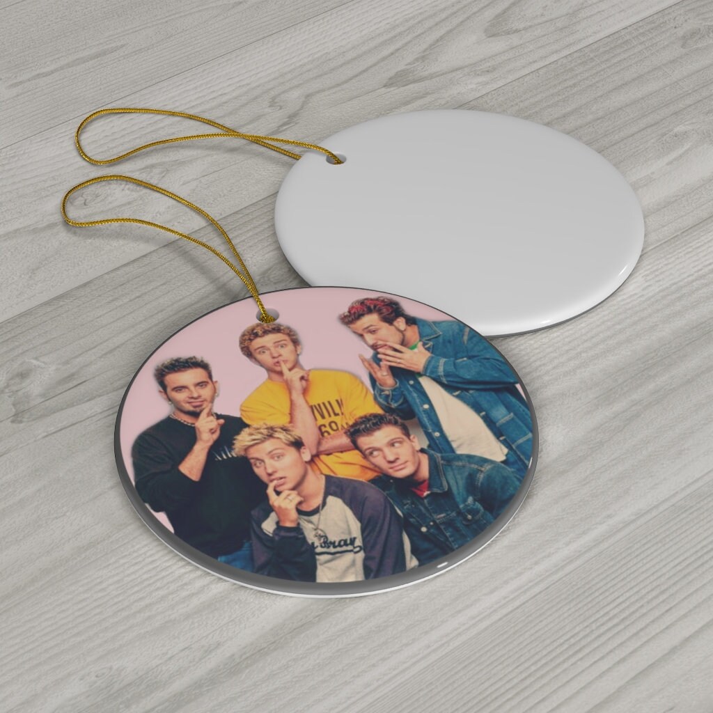 Nsync 'Nsync N'sync Round Ceramic Christmas Tree Holiday Ornament sold ...