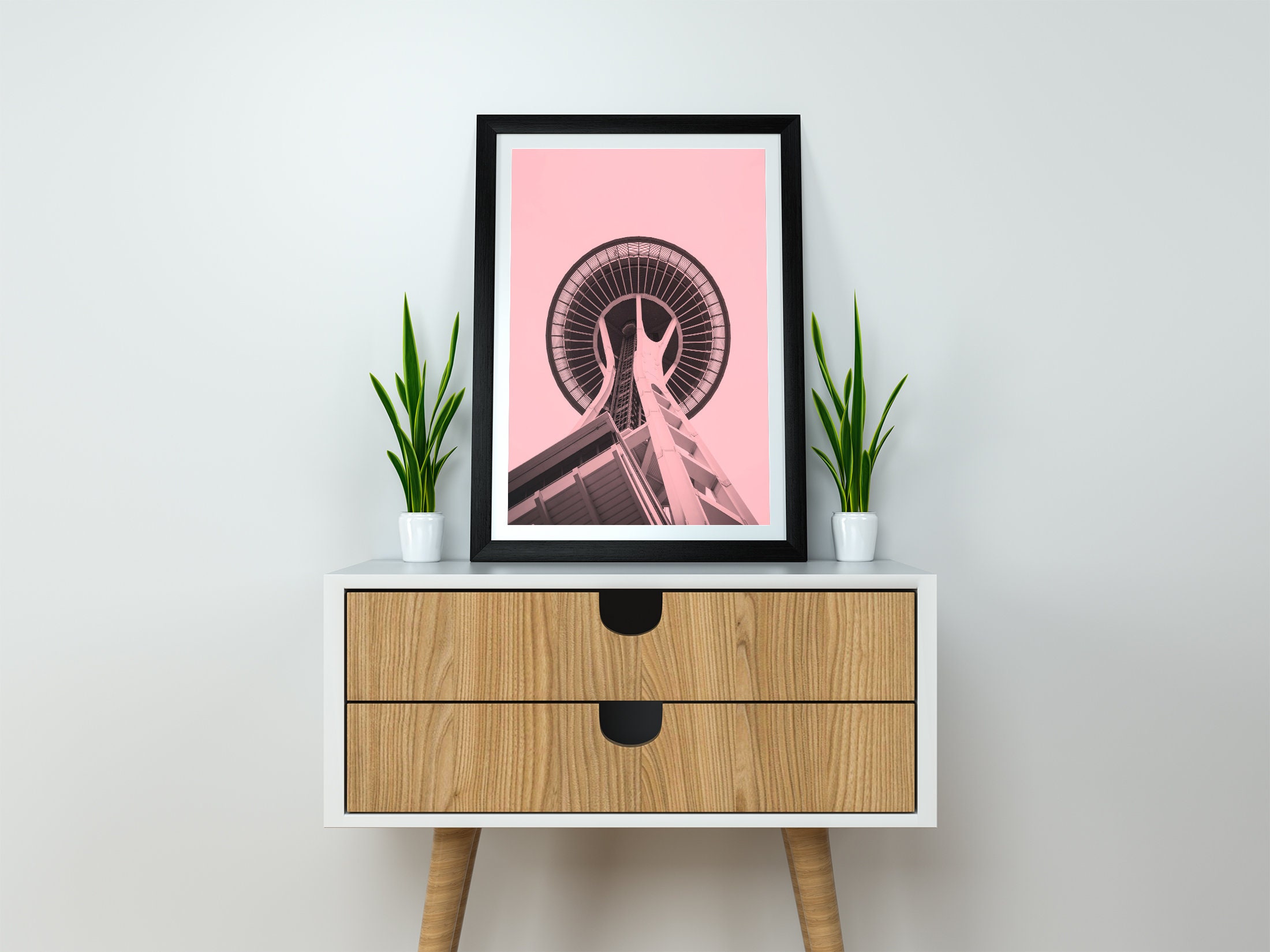 Space Needle, Seattle Poster, Pacific Northwest, Pink, Pop Art, Seattle ...