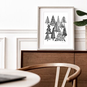 Modern Christmas Tree Print, Minimalist Wall Art, Christmas Decor ...