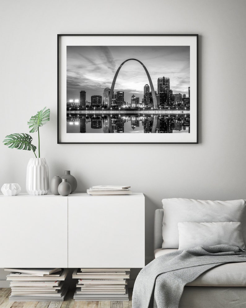 St Louis Arch Wall Decor, Busch Stadium, Skyline Print, Man Cave ...