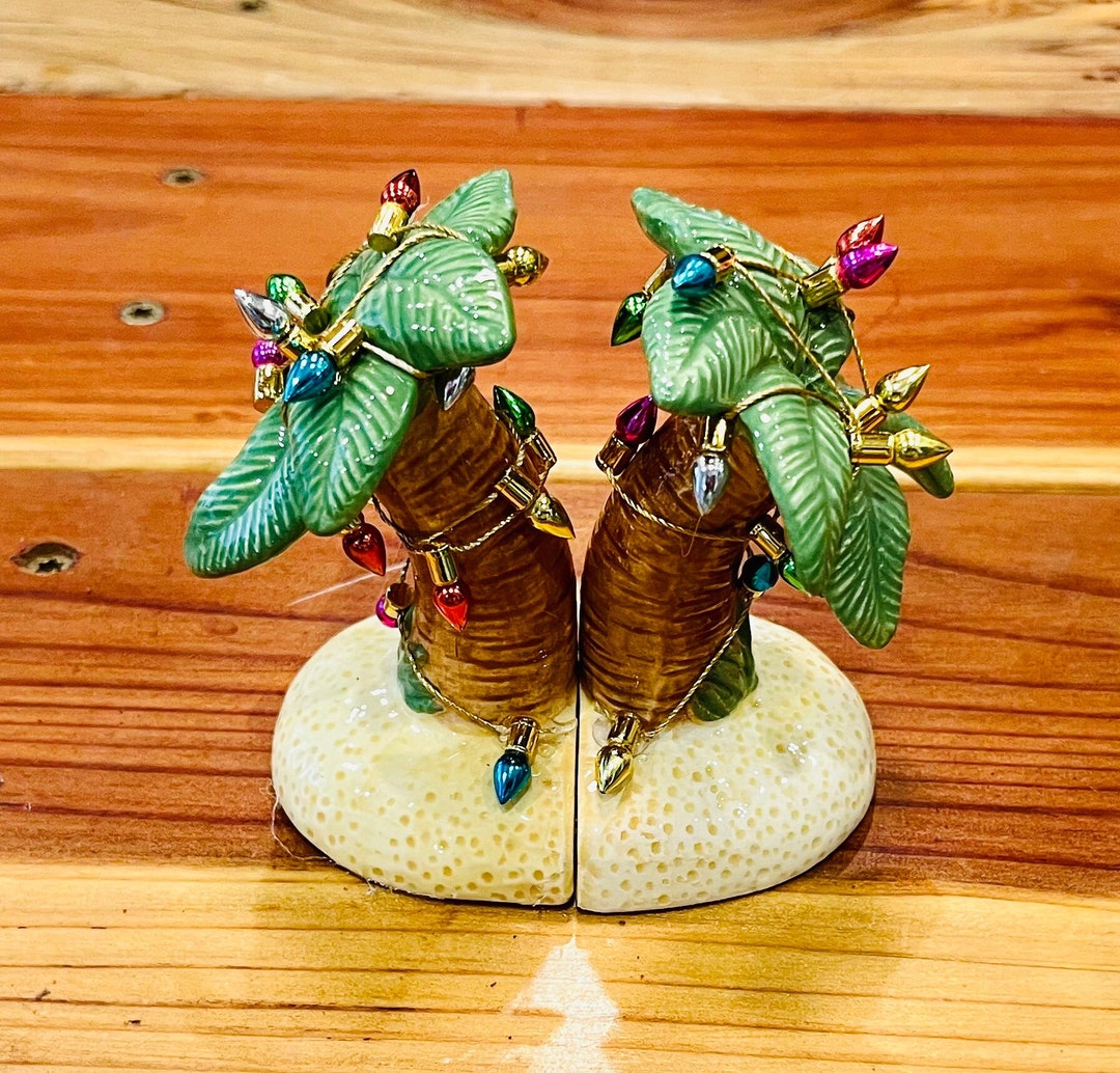 Salt and Pepper Christmas Palm Tree Shaker Set Ceramic - Etsy