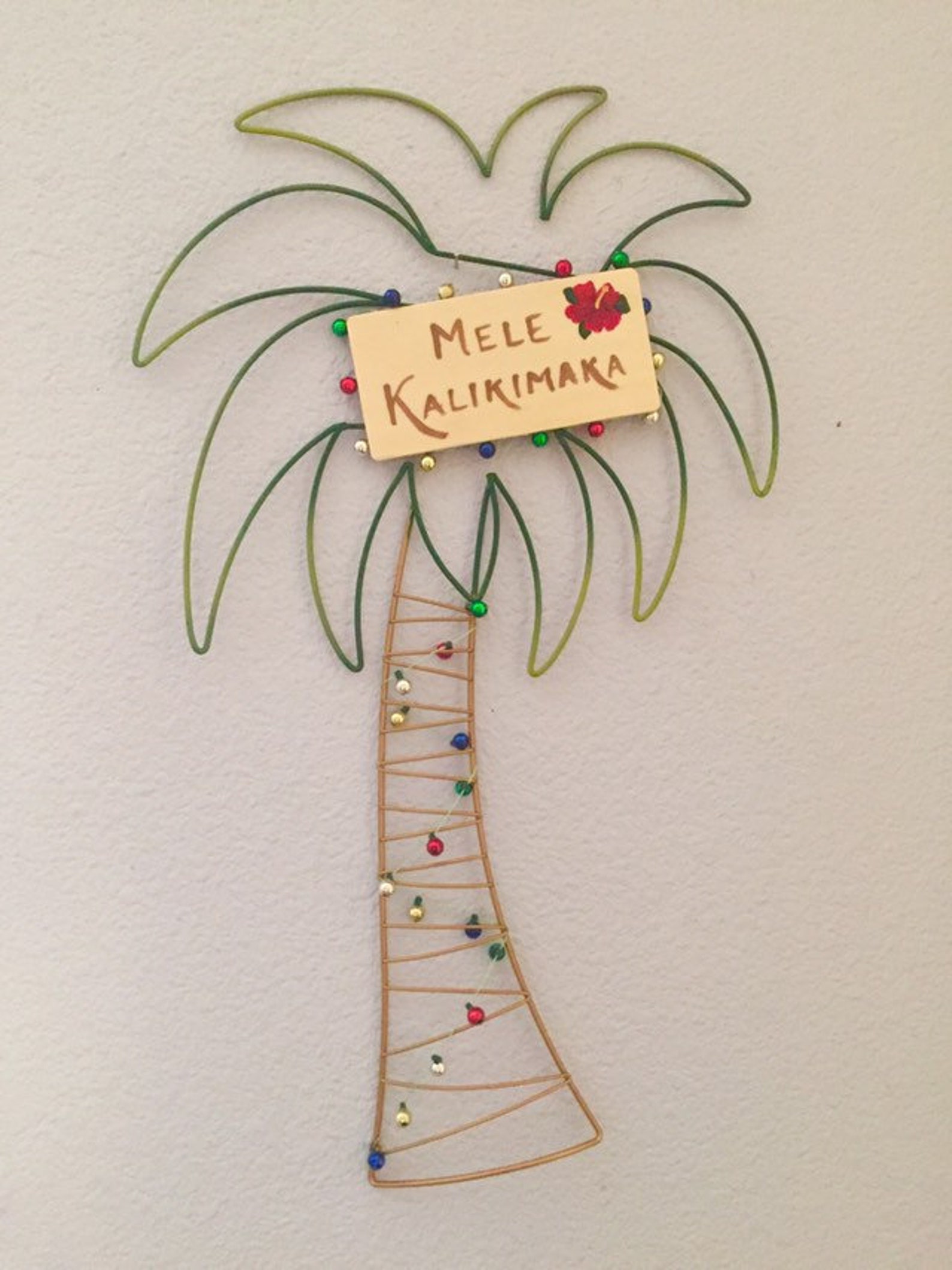 Mele Kalikimaka Christmas Palm Tree Metal Wall Art - Etsy